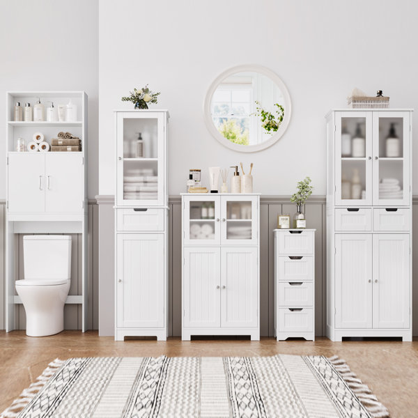 Red Barrel Studio® 5-Piece Bathroom Storage Cabinet Sets, White & Reviews - Wayfair Canada